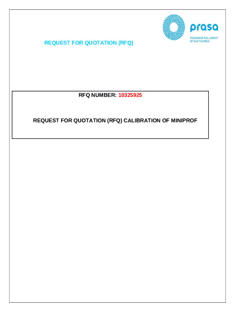 10325925 request for quotation (rfq) calibration of miniprof Doc Template | pdfFiller