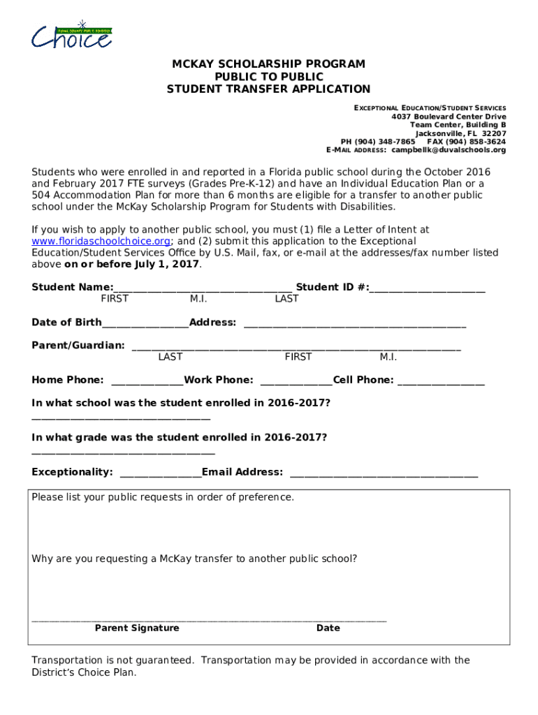 How Do I Qualify for The McKay Scholarship? Doc Template | pdfFiller