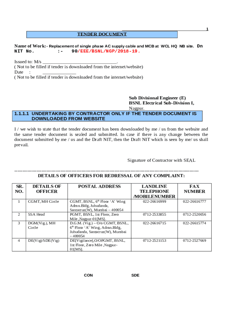 Replacement of faulty service connection cable & repairing of ... Doc ...
