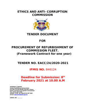 Ethics and Anti-Corruption Commission (EACC) - Tenders in ... Doc Template | pdfFiller