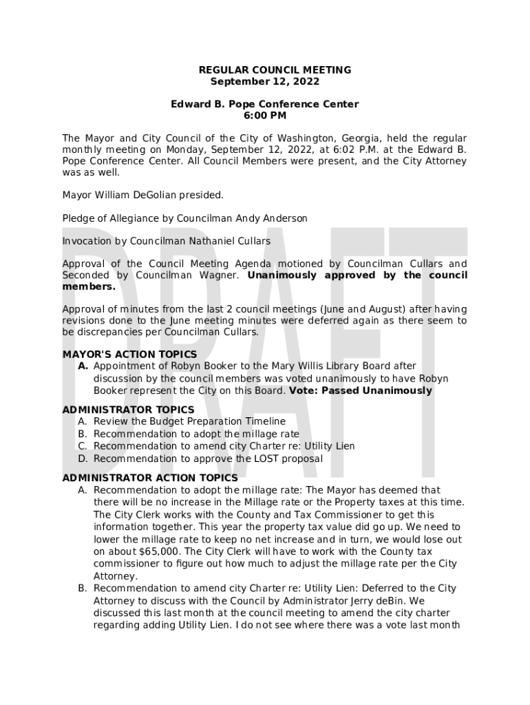Edward B. Pope Conference Center Doc Template | pdfFiller