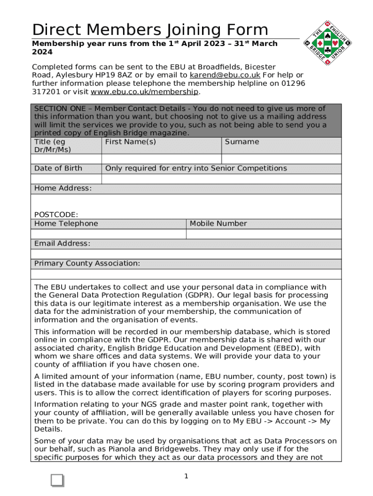 Club membership joining - template Doc Template | pdfFiller