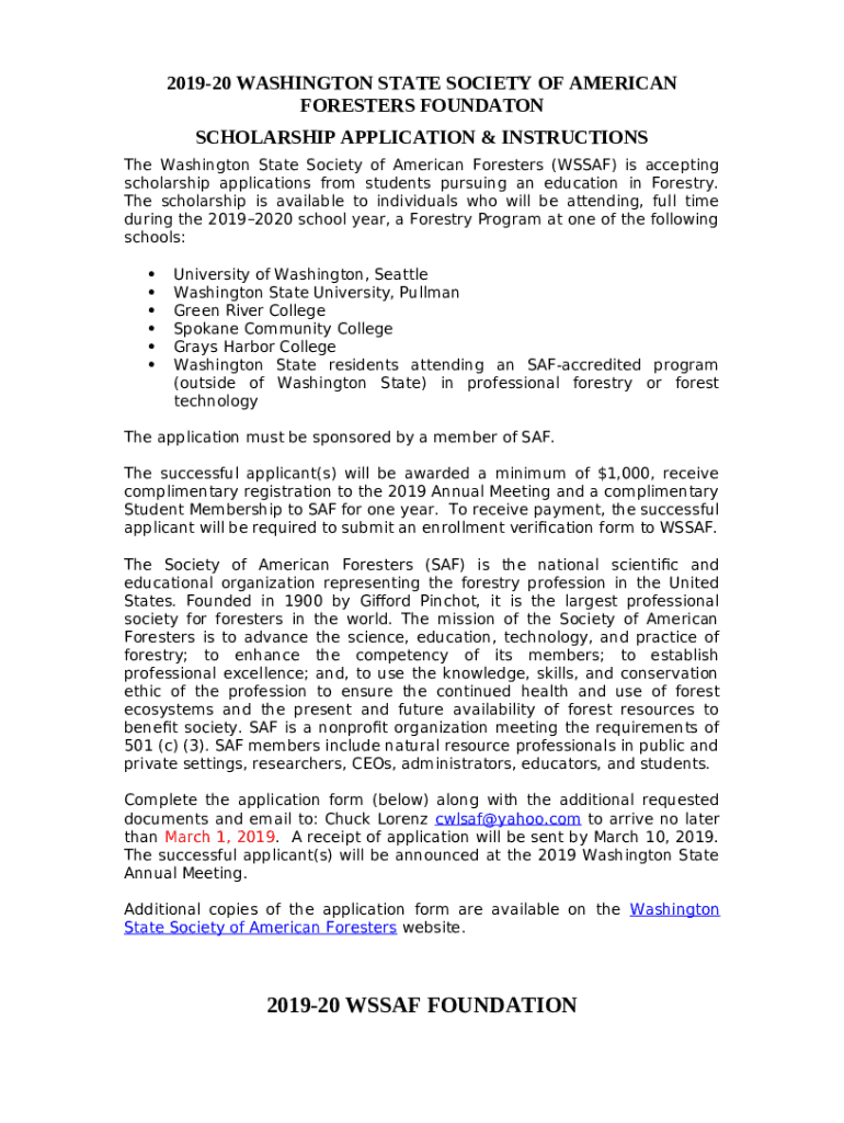 Washington State Society of American Foresters ... Doc Template | pdfFiller