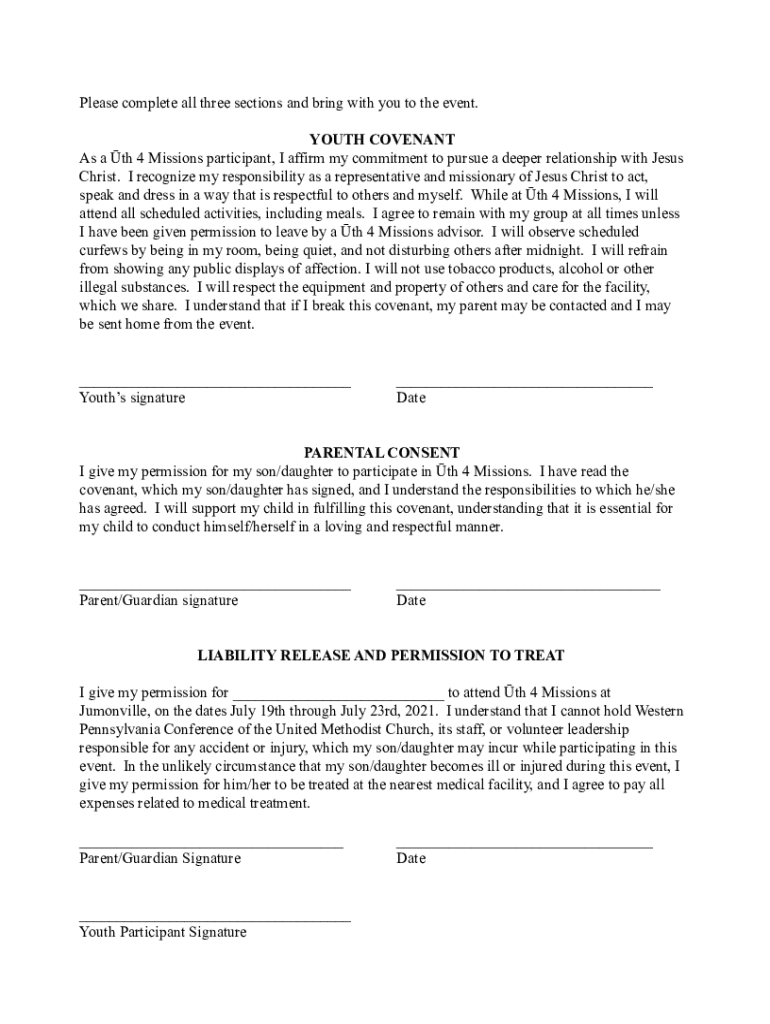 Fillable Online Vision, Mission, and Covenant: Creating a Future ...