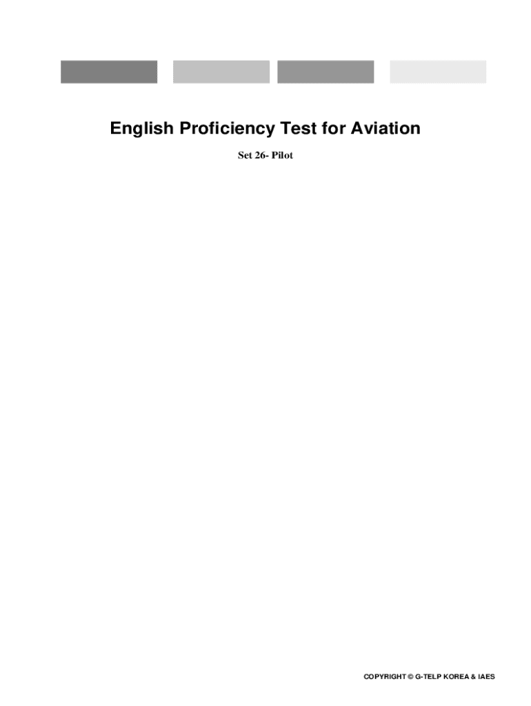 Fillable Online 49090425 English Proficiency Test for Aviation Set 3 ...