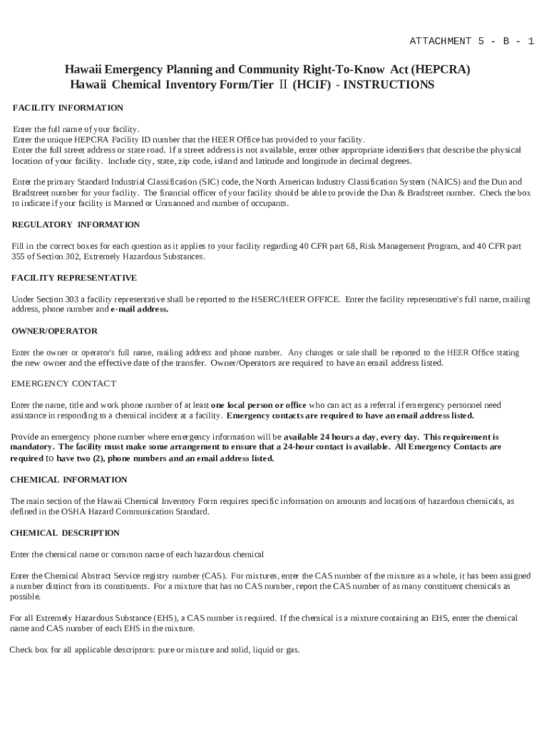 Emergency and hazardous chemical inventory s Doc Template | pdfFiller