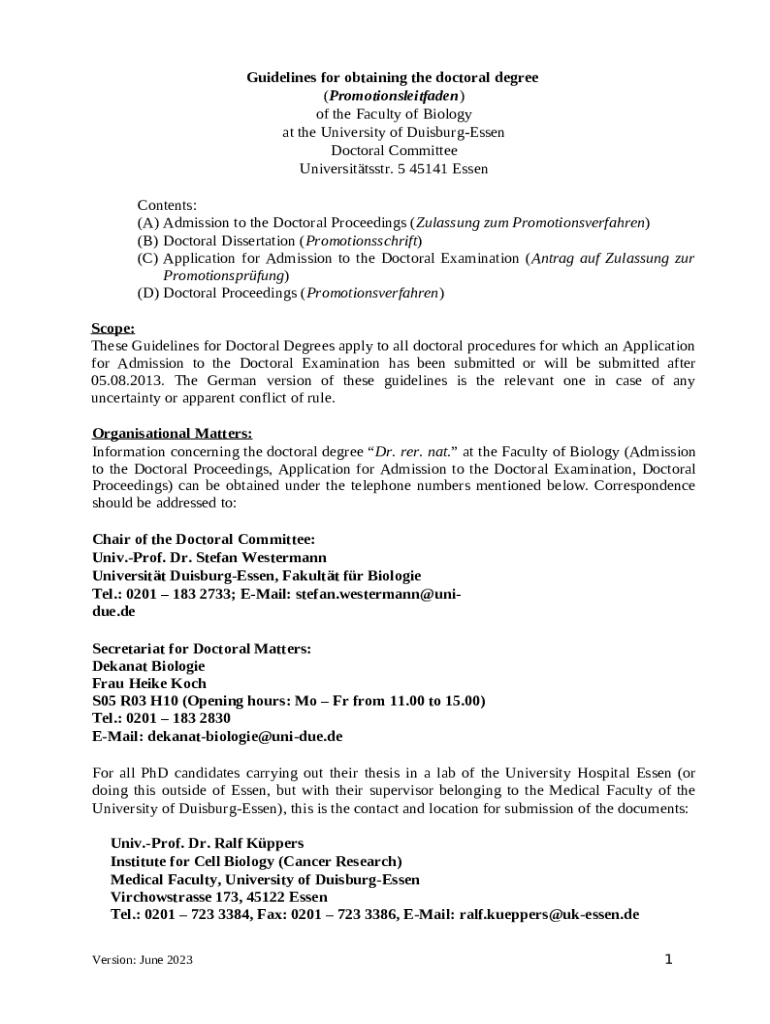 Guidelines for obtaining the doctoral degree Doc Template Doc Template | pdfFiller