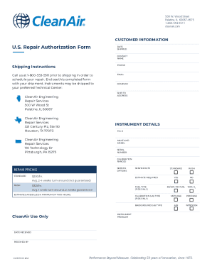 Fillable Online Repair Authorization Form V4 Fax Email Print - pdfFiller