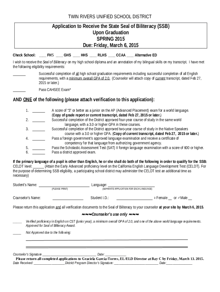 Application to Receive the State Seal of Biliteracy (SSB) ... Doc ...