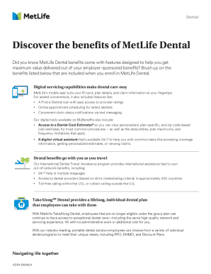 Fillable Online METLIFE ANNOUNCES NEW DENTAL WELLNESS ... Fax Email ...