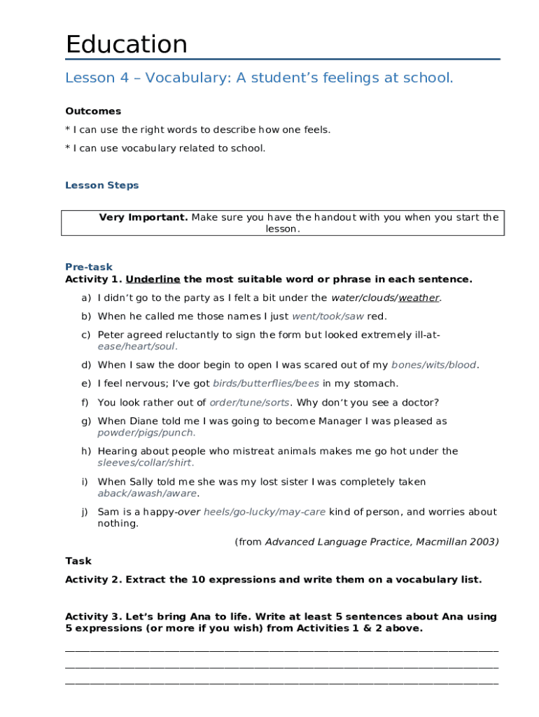 12 Ways to Help Students Identify Their Emotions Doc Template | pdfFiller