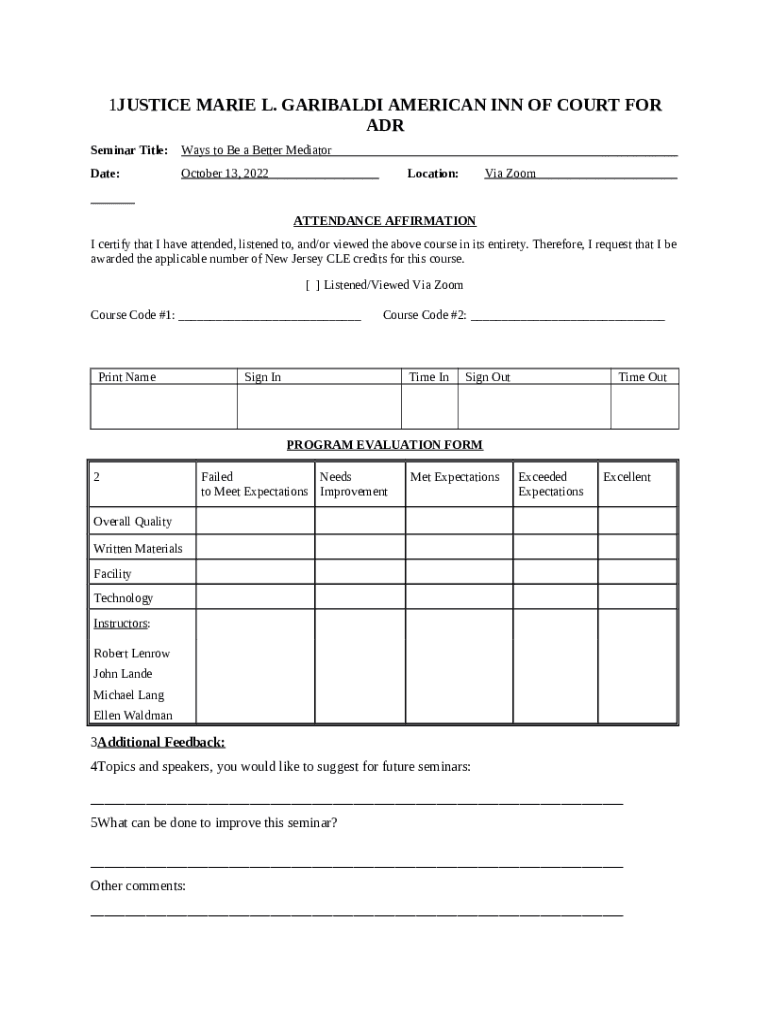 The Justice Marie L. Garibaldi American Inn of Court for ... - inns ...