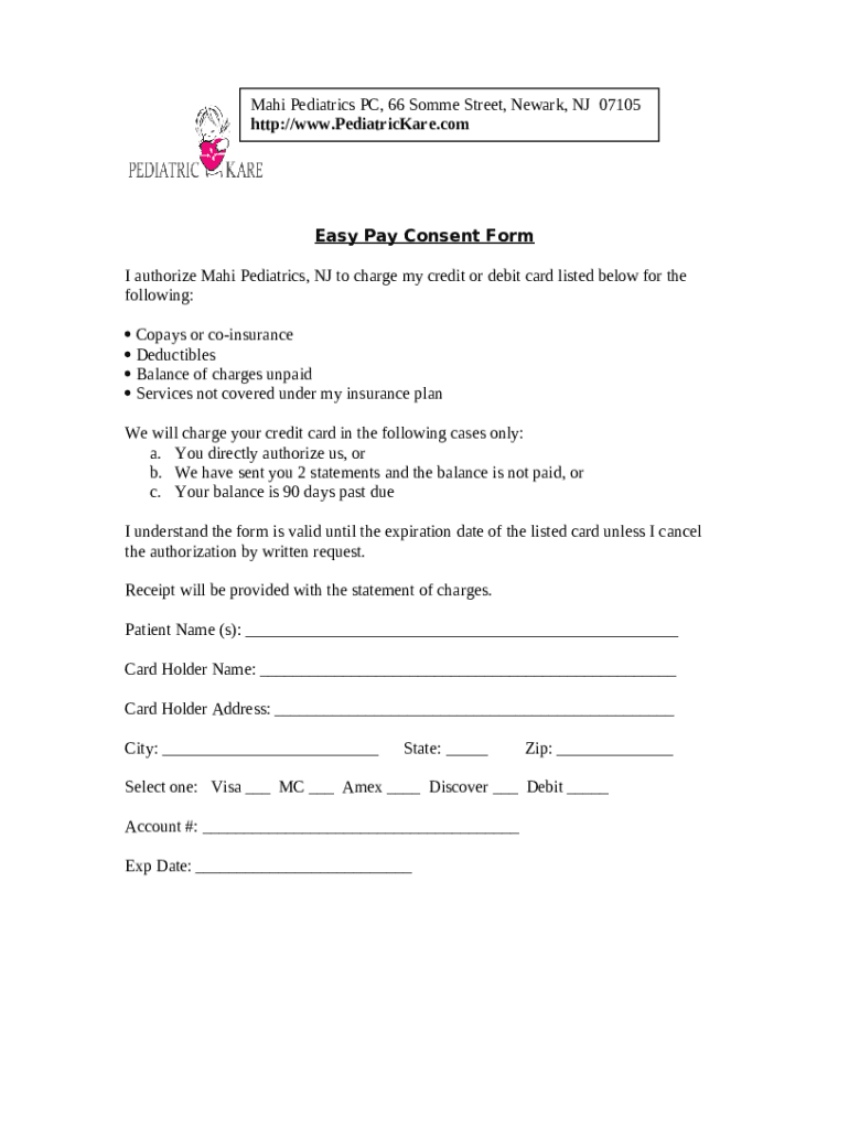 Easy Pay Consent Doc Template | pdfFiller