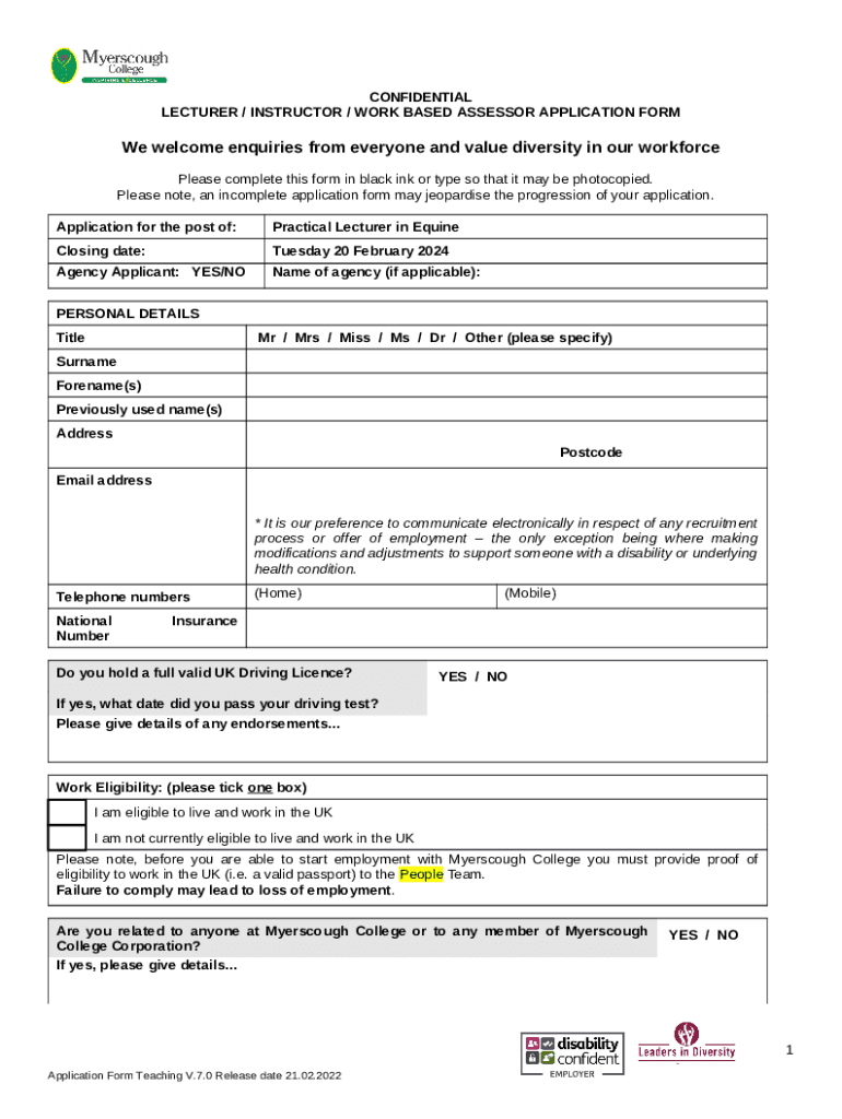 Job Specification Practical Lecturer In Equine Reviewed & ... Doc ...