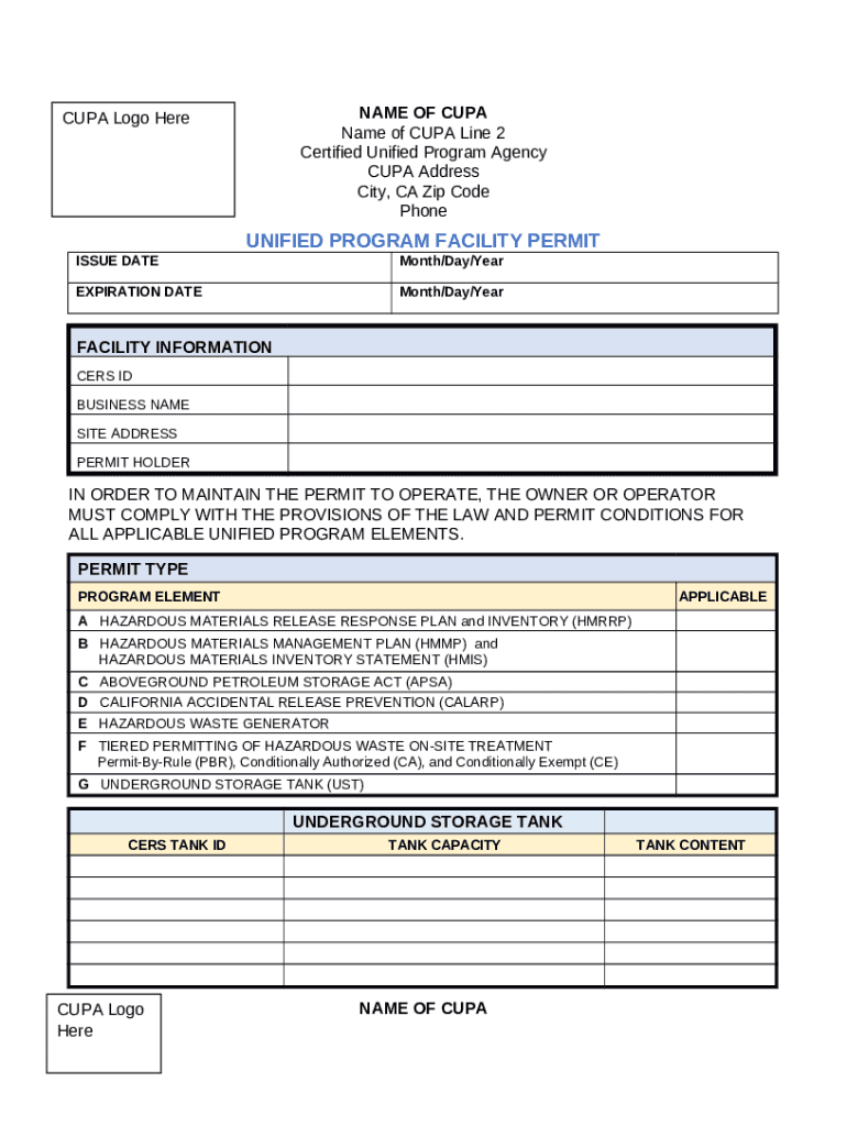 Los Angeles County Certified Unified Program Agency ... Doc Template ...