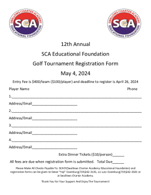 Fillable Online 2024 SCA Golf Registration Form.pdf Fax Email Print ...