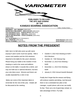 KSA Calendar - Soar Kansas, come fly with us!!! Doc Template | pdfFiller