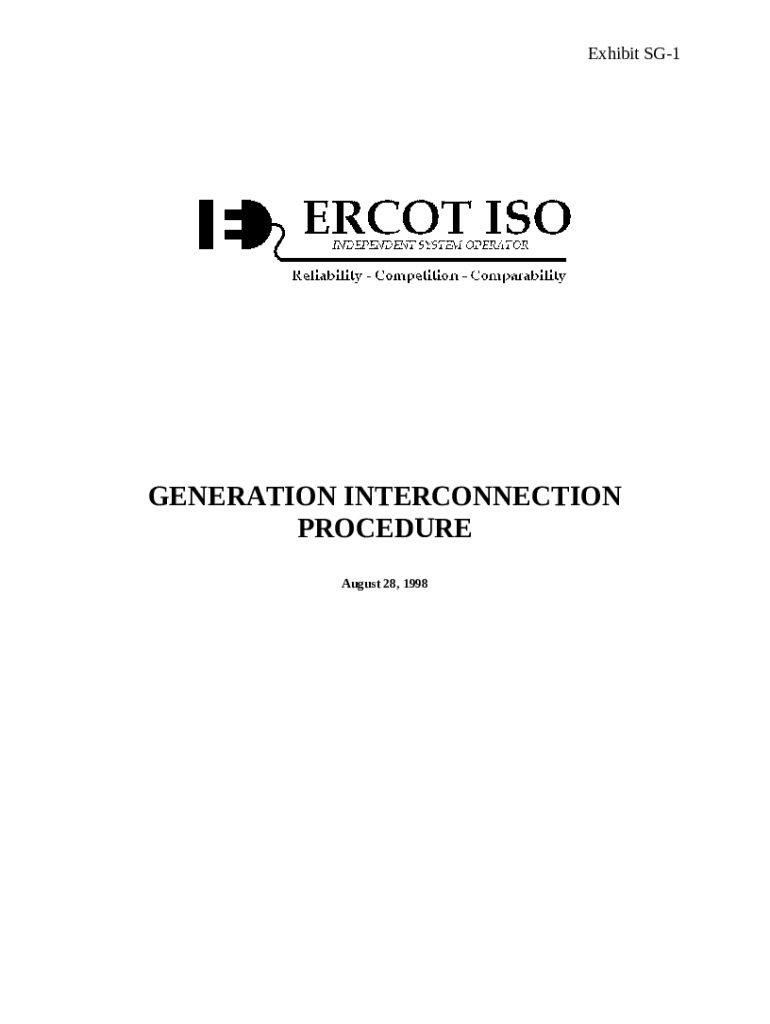 Generation Interconnection Or Change Request Procedure Doc Template