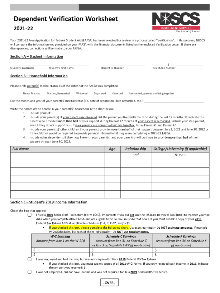 Fillable Online Your 2021-22 Free Application for Federal Student Aid ...