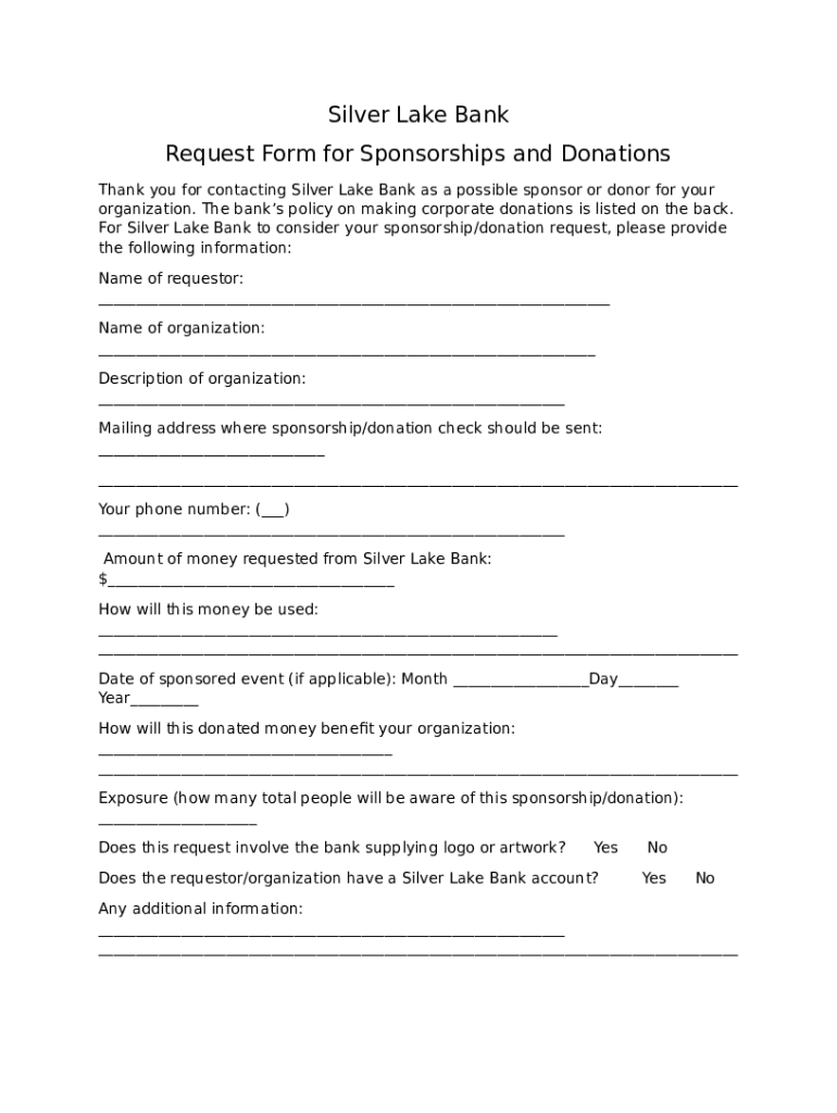 Sponsorships and Donations . ... Doc Template | pdfFiller