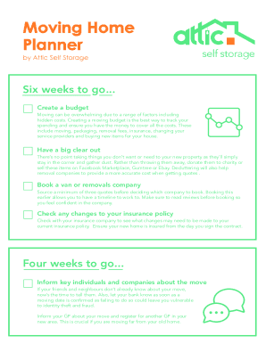 Fillable Online How to Create a Moving Budget: Moving Budget Checklist ...
