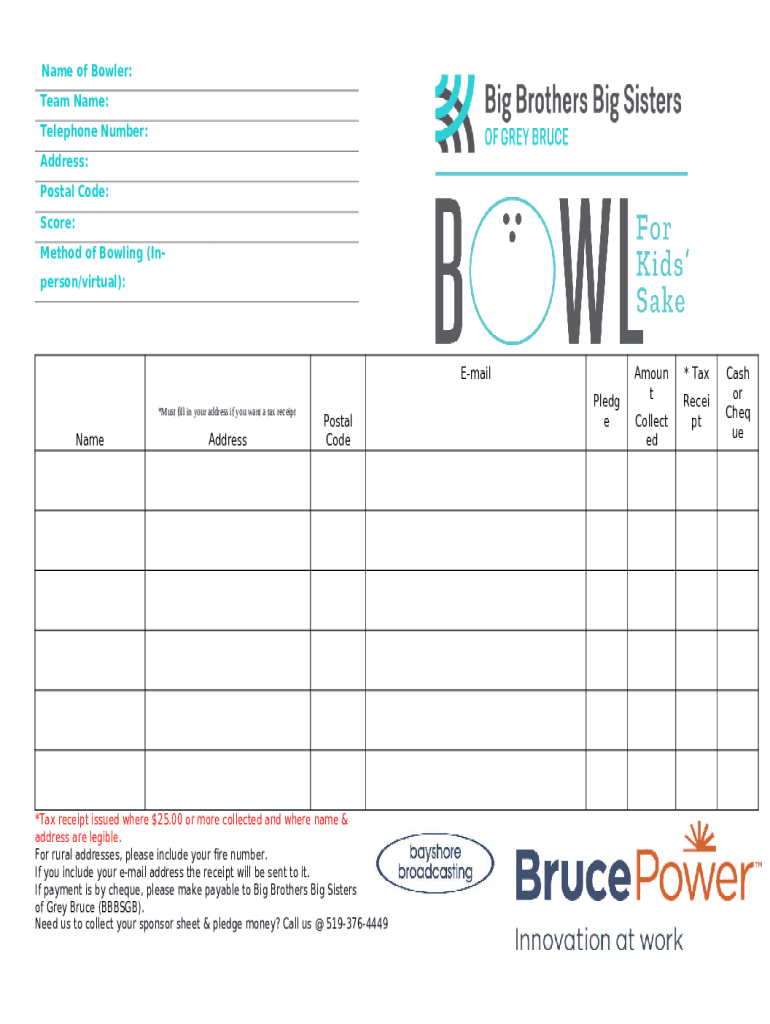 Name of Bowler: Doc Template | pdfFiller