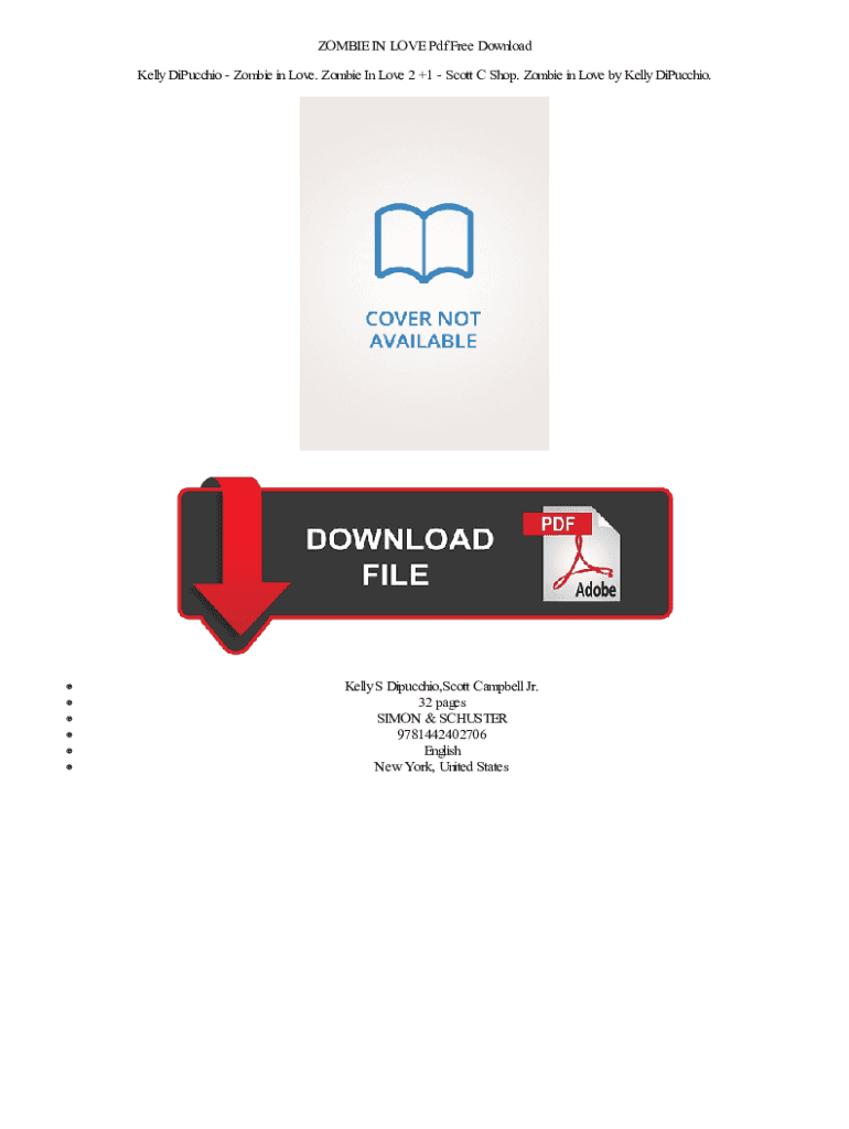 Fillable Online Zombie in Love by Kelly DiPucchio, illustrated by Scott ...