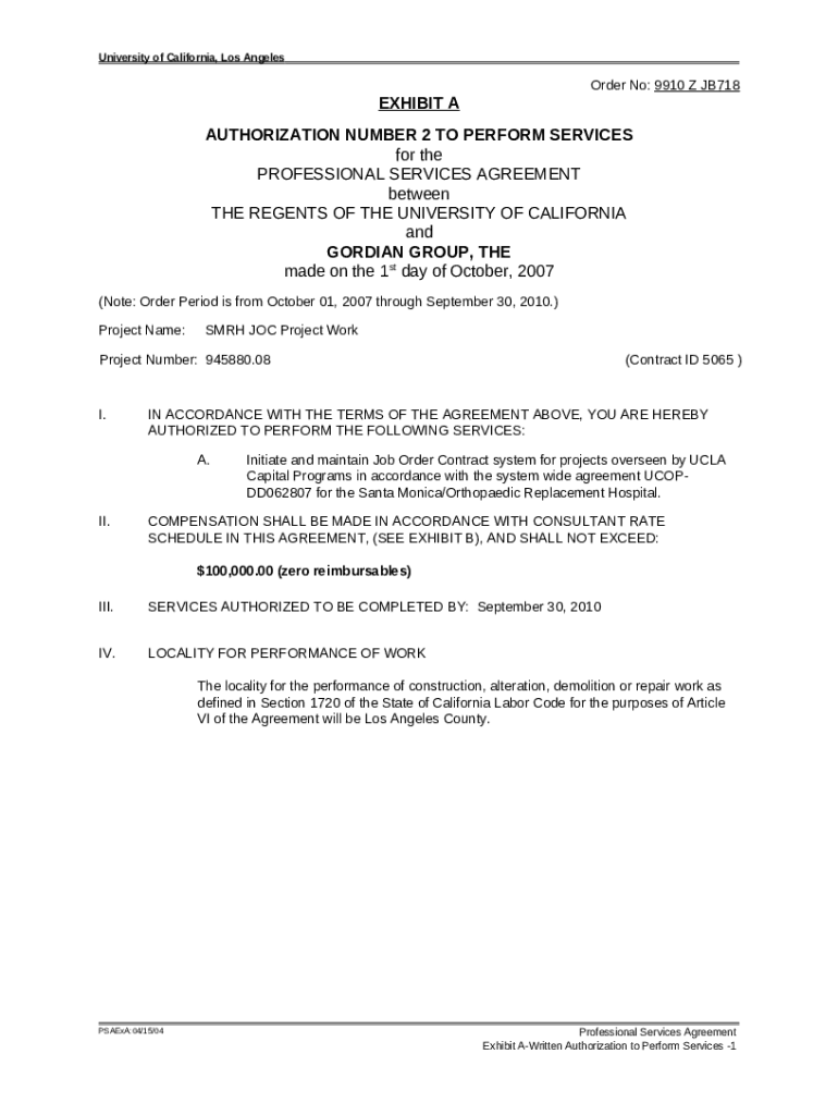 Written Authorization to Per Services Doc Template | pdfFiller