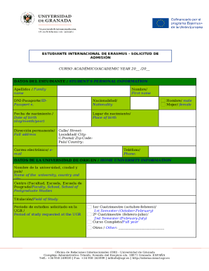 DATOS DEL ESTUDIANTE / STUDENT'S PERSONAL INATION Doc Template | pdfFiller