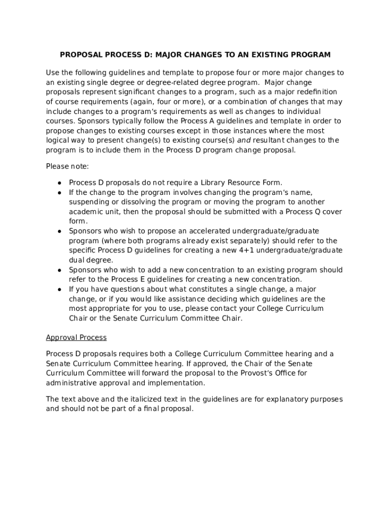 Change Proposal Template Doc Template | pdfFiller