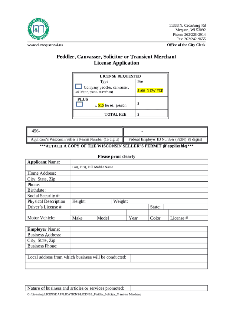 Current Licensed Peddlers, Canvassers and Solicitors Doc Template ...