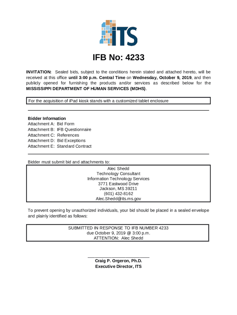 IFB No: 4233 - rfps its ms Doc Template | pdfFiller