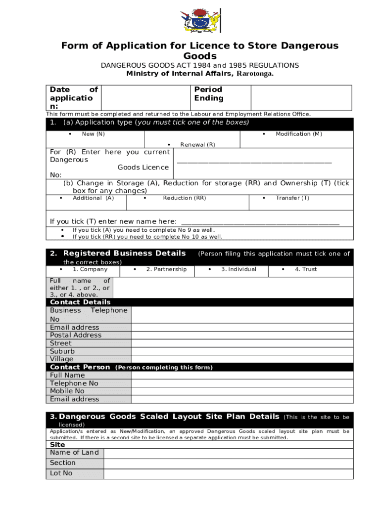 Application for issue or renewal of a Dangerous Goods ... - CAA ...