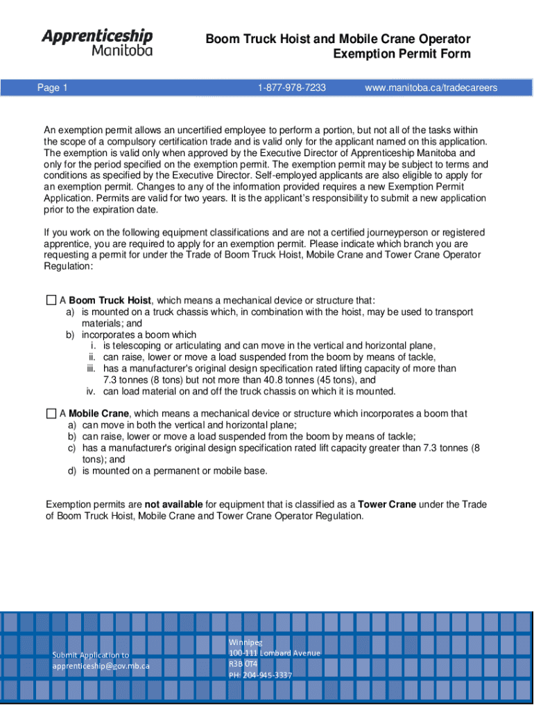 Fillable Online Trades of Boom Truck Hoist, Mobile Crane and Tower ... Fax Email Print - pdfFiller