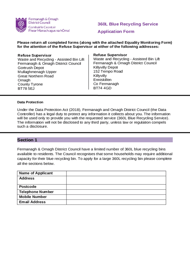 Private Recycling and Disposal Services Application Doc Template ...