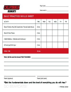 Fillable Online daily practice skills sheet Fax Email Print - pdfFiller