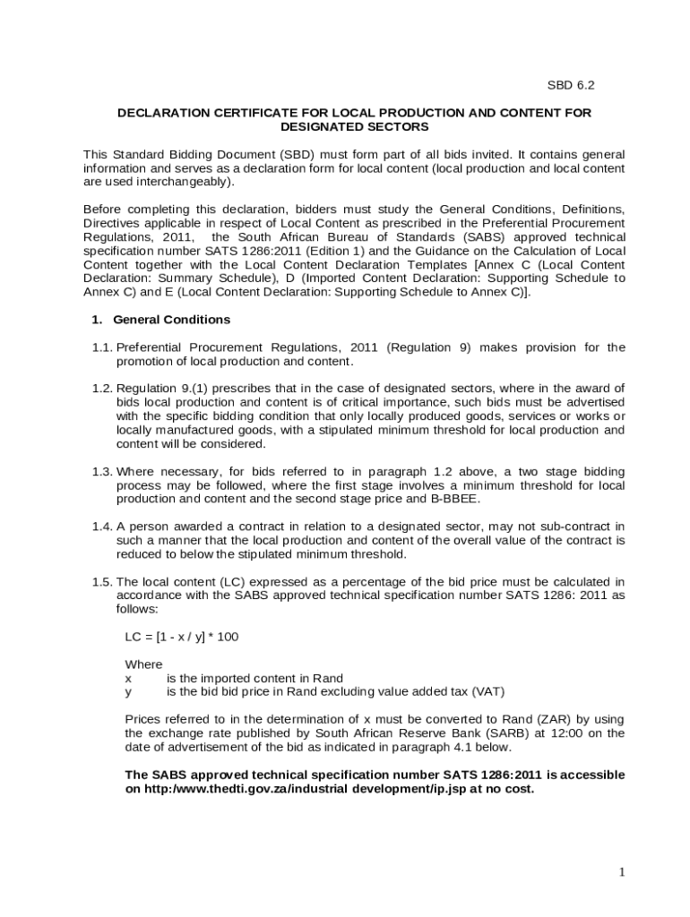 Online SBD 6.2: DECLARATION CERTIFICATE ... Doc Template | pdfFiller