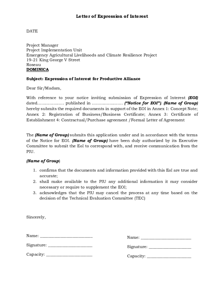 Fillable Online Emergency Agricultural Livelihoods and Climate ...