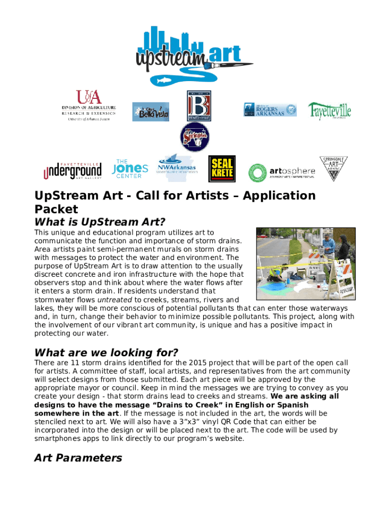 UpStream Art - Call for ArtistsApplication Packet - CDN Doc Template | pdfFiller