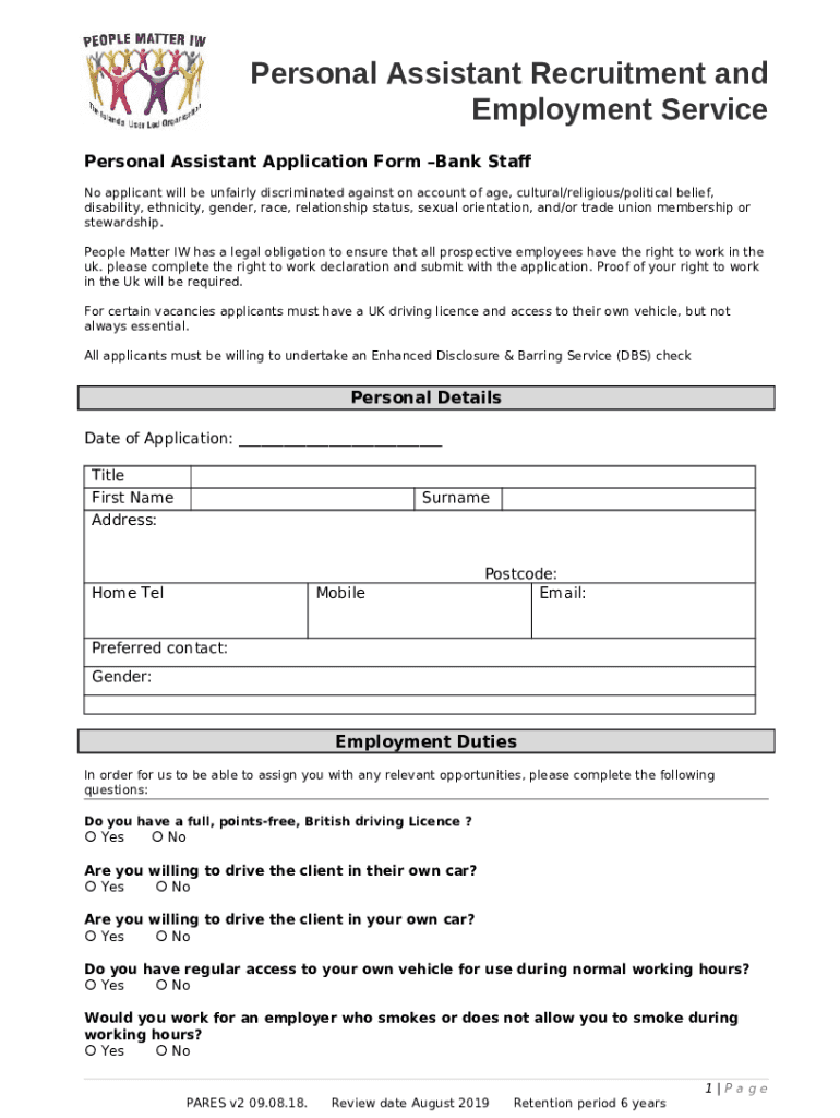 Personal Assistant Services (PAS) Accommodation Doc Template | pdfFiller