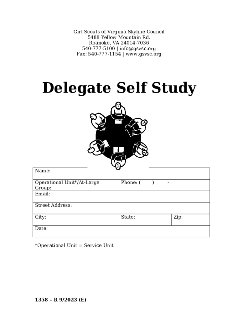 Delegate Self Study Doc Template | pdfFiller