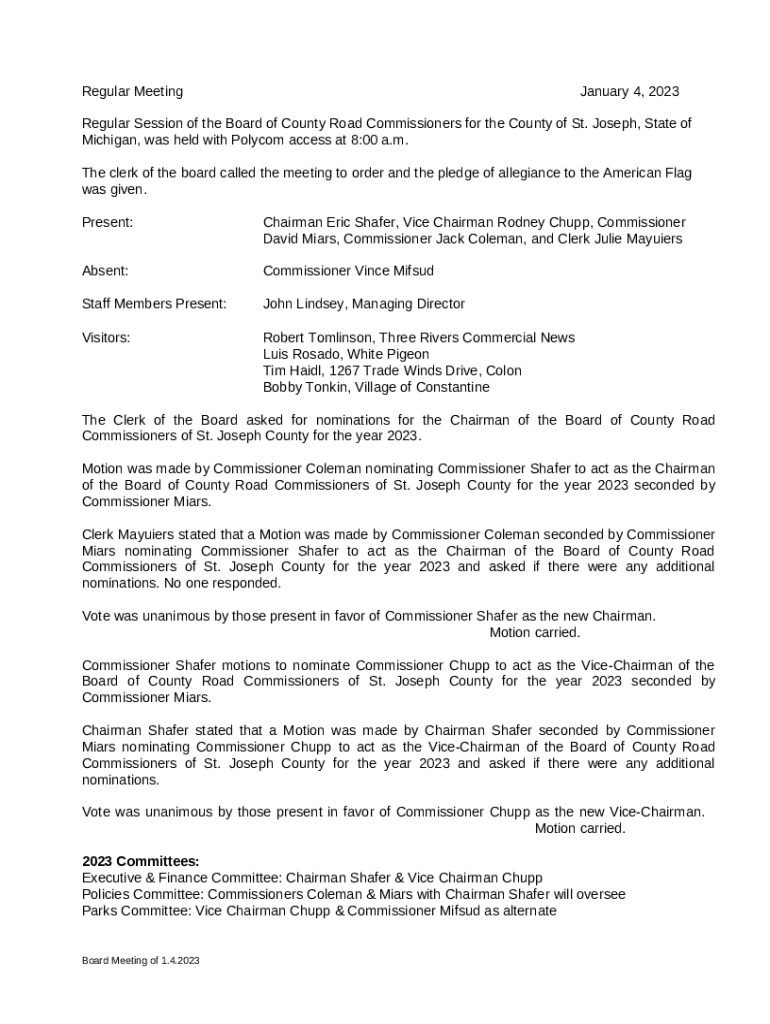 Agencies, Boards & CommissionsSt. Joseph County, MI Doc Template | pdfFiller