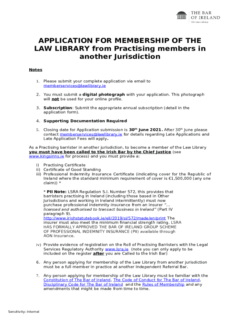 law library membership application 2022-23 Doc Template | pdfFiller