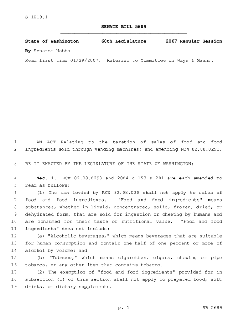 Fillable Online SENATE BILL 5689 Fax Email Print - pdfFiller