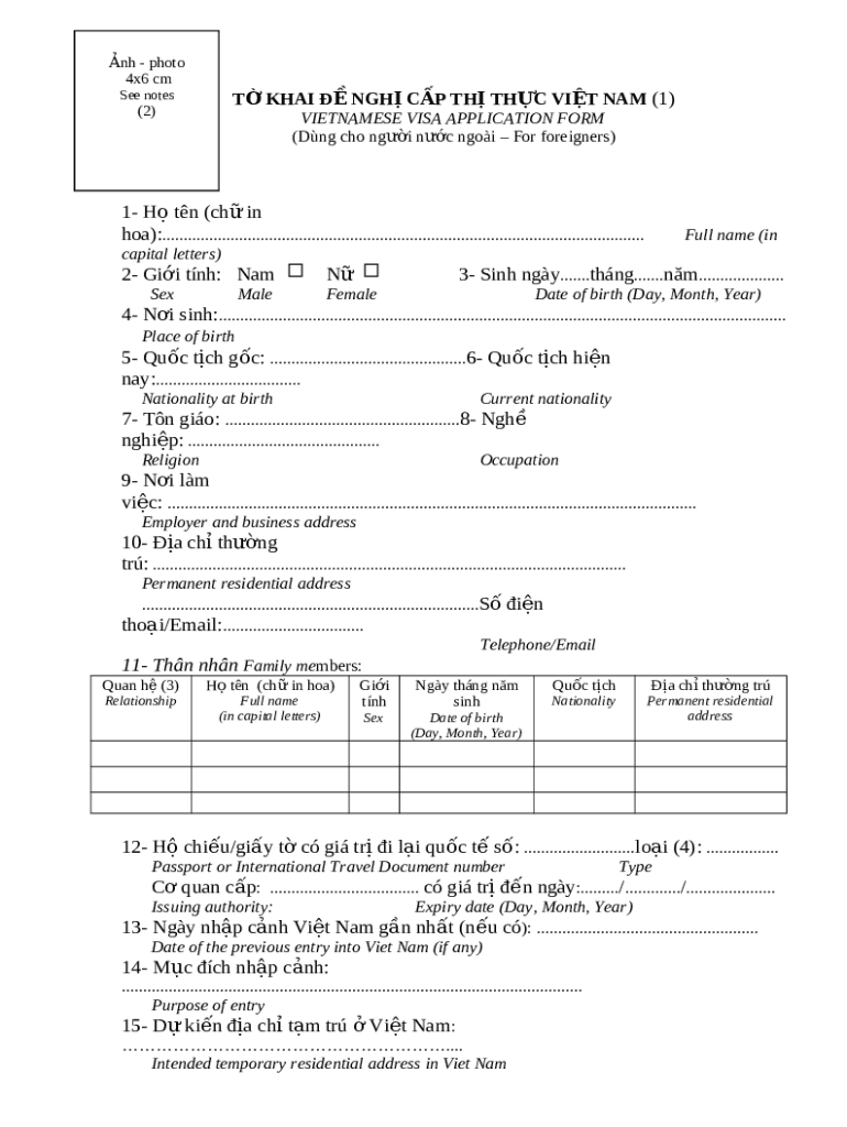 Vietnamese visa application Embassy of Vietnam in Bangkok, Thailand ...