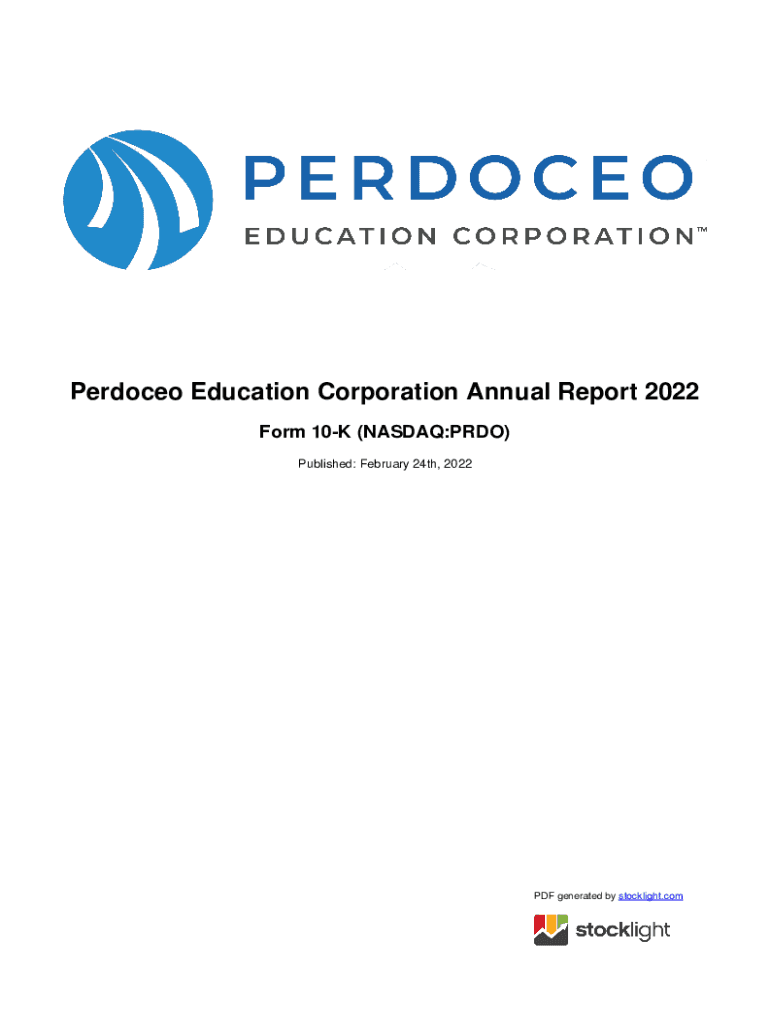 Fillable Online PERDOCEO EDUCATION Corp Form 10-K Annual Report ... Fax ...