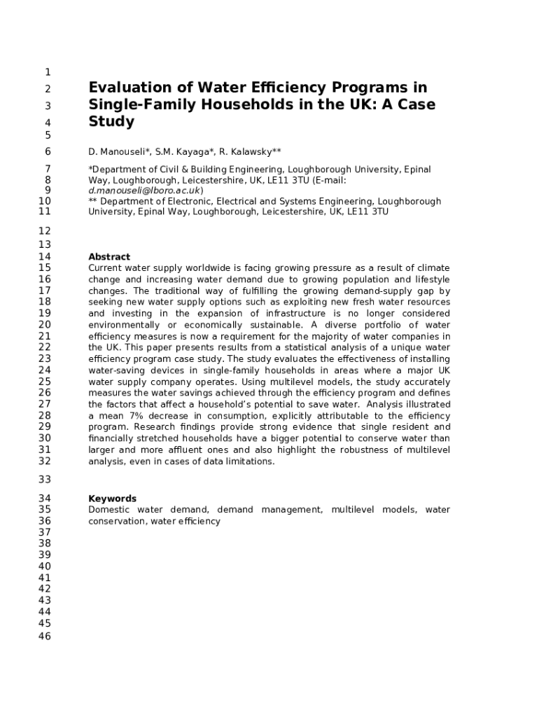 Evaluation of water efficiency programs in single-family ... Doc ...
