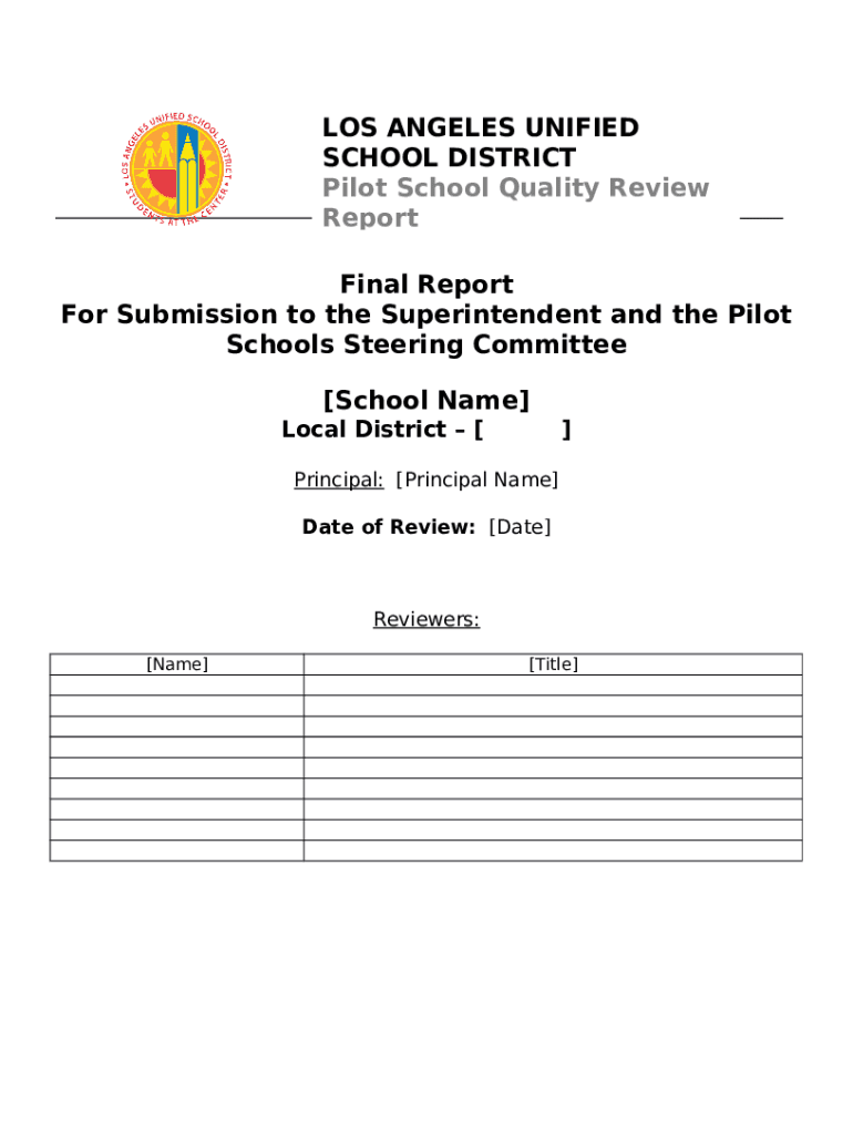 LAUSD Pilot Schools / Pilot School About Us Doc Template | pdfFiller