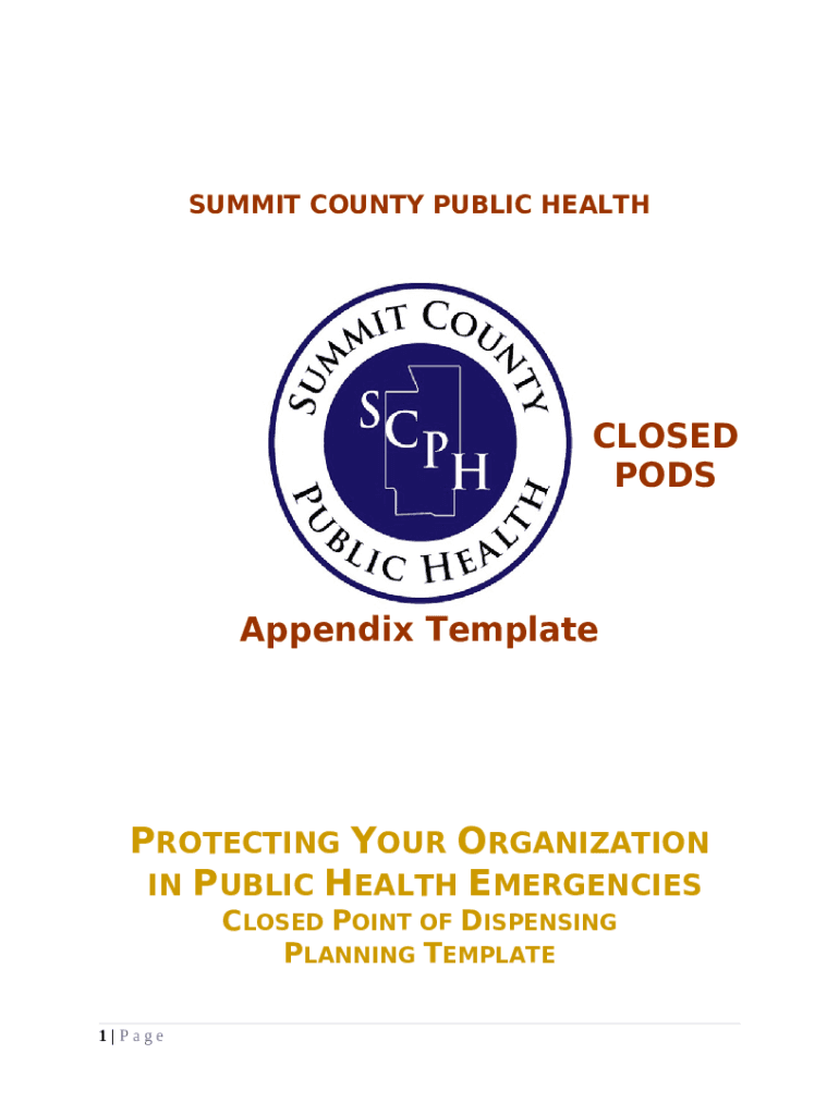 Closed Point of Dispensing (POD) Planning Template Doc Template | pdfFiller