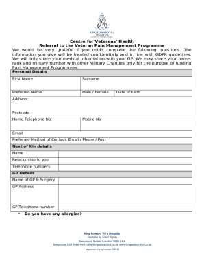 Pain Care in the Department of Veterans Affairs Doc Template | pdfFiller